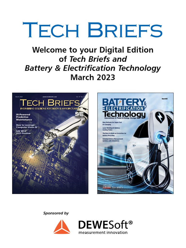 Welcome To Your Digital Edition of March 2023: Tech Briefs and Battery ...