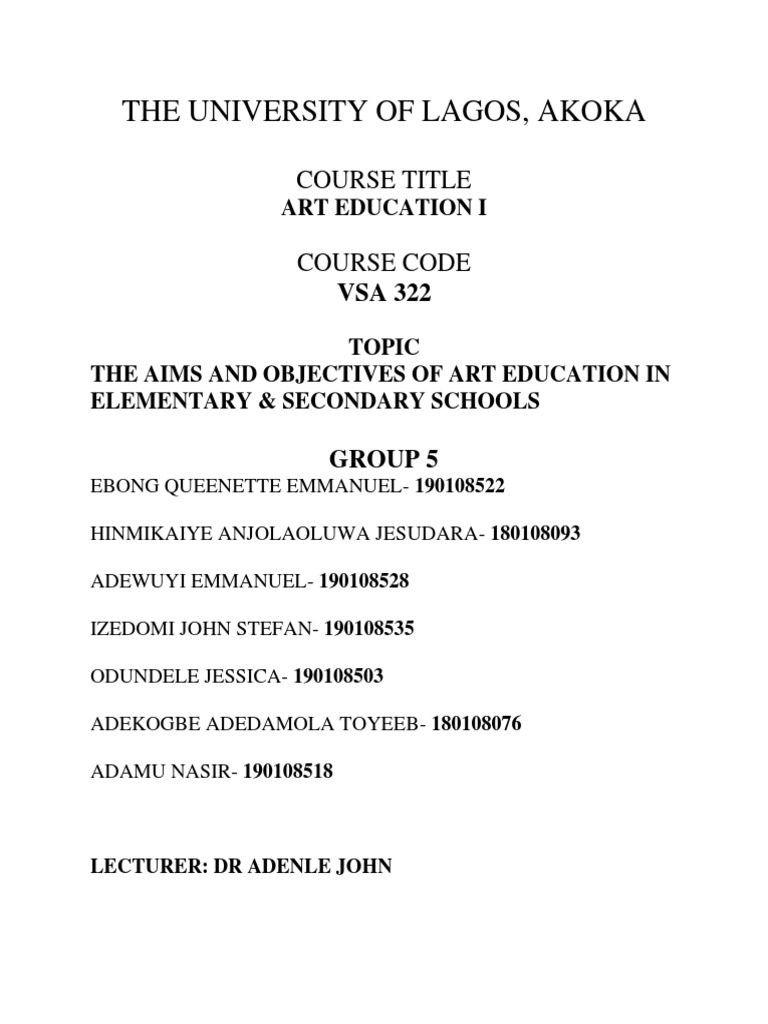 Art Education | PDF | Schools | Teachers