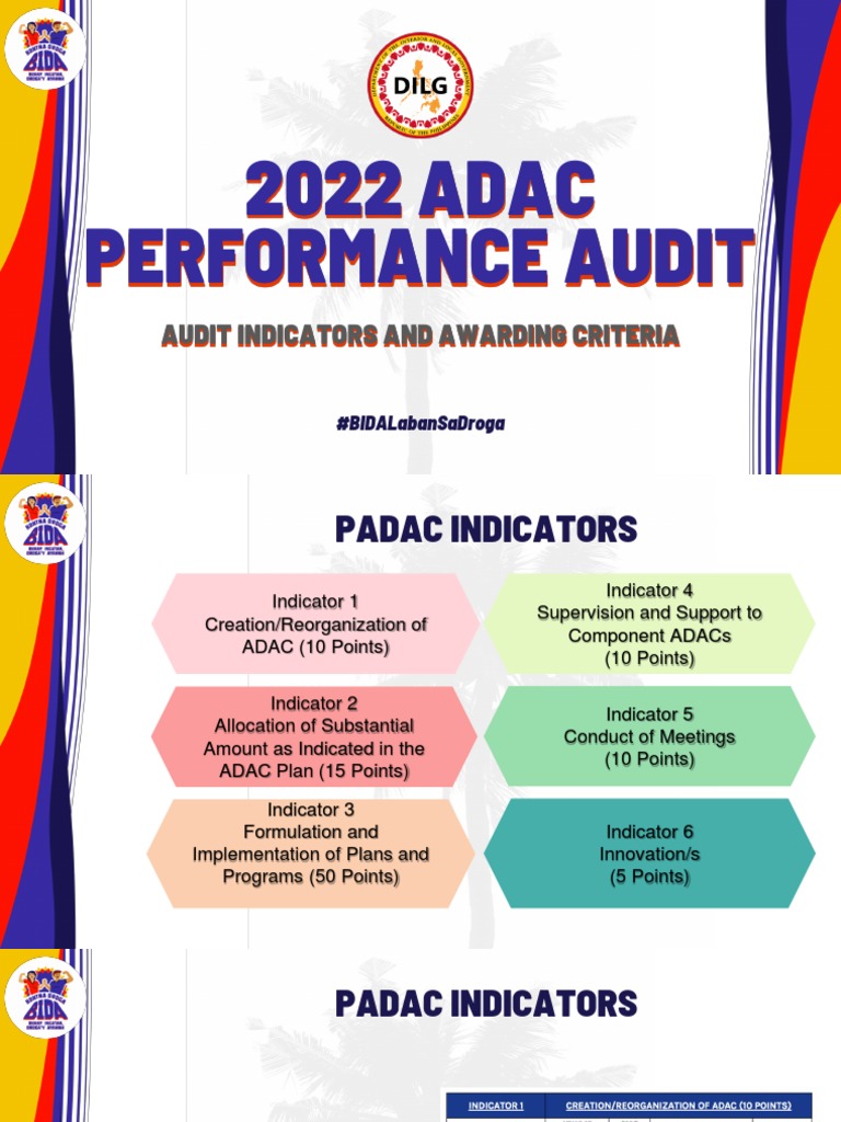 2022 ADAC Performance Audit: Audit Indicators and Awarding Criteria | PDF | Government | Justice