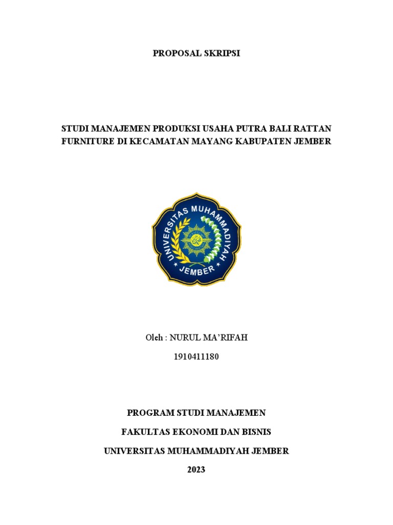 Proposal Skripsi - 060309 | PDF