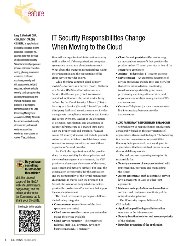 13v3 IT Security Responsibilities | PDF | Cloud Computing | Security
