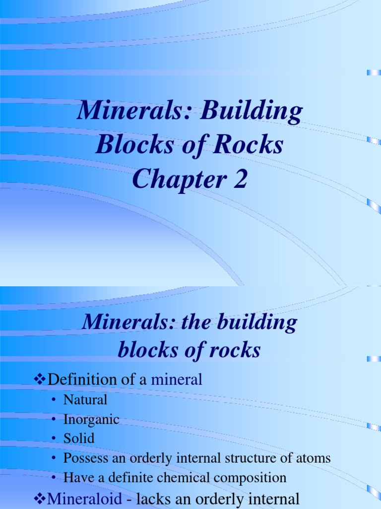 Minerals: Building Blocks of Rocks | PDF | Minerals | Atoms