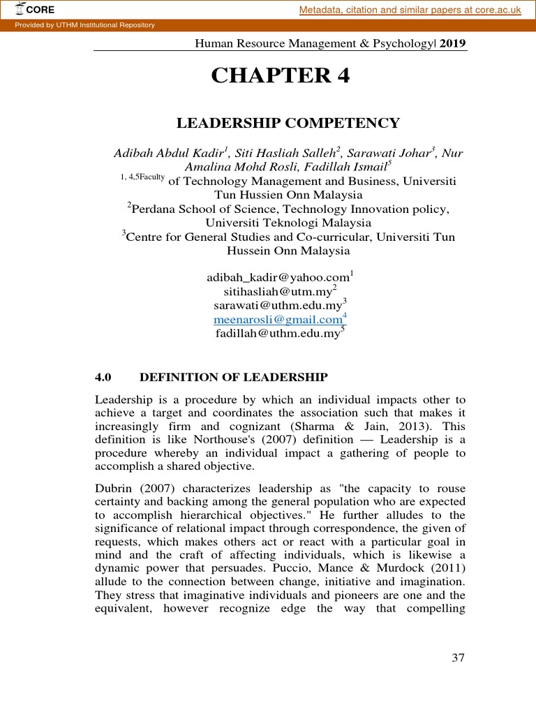 Leadership Competency | PDF | Leadership | Thought