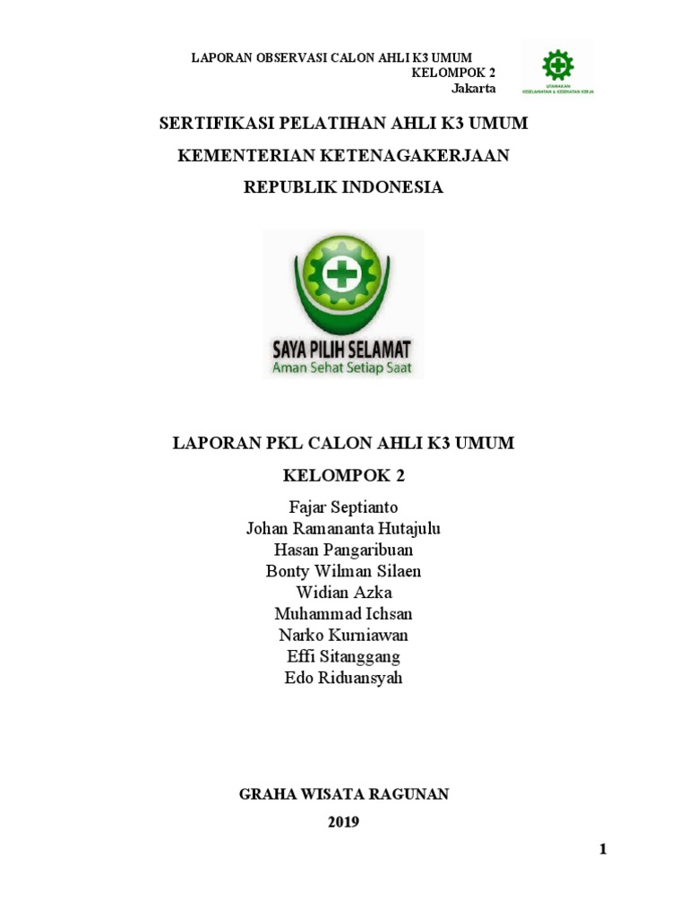 Laporan Observasi Ahli K3 Umum 2019 | PDF