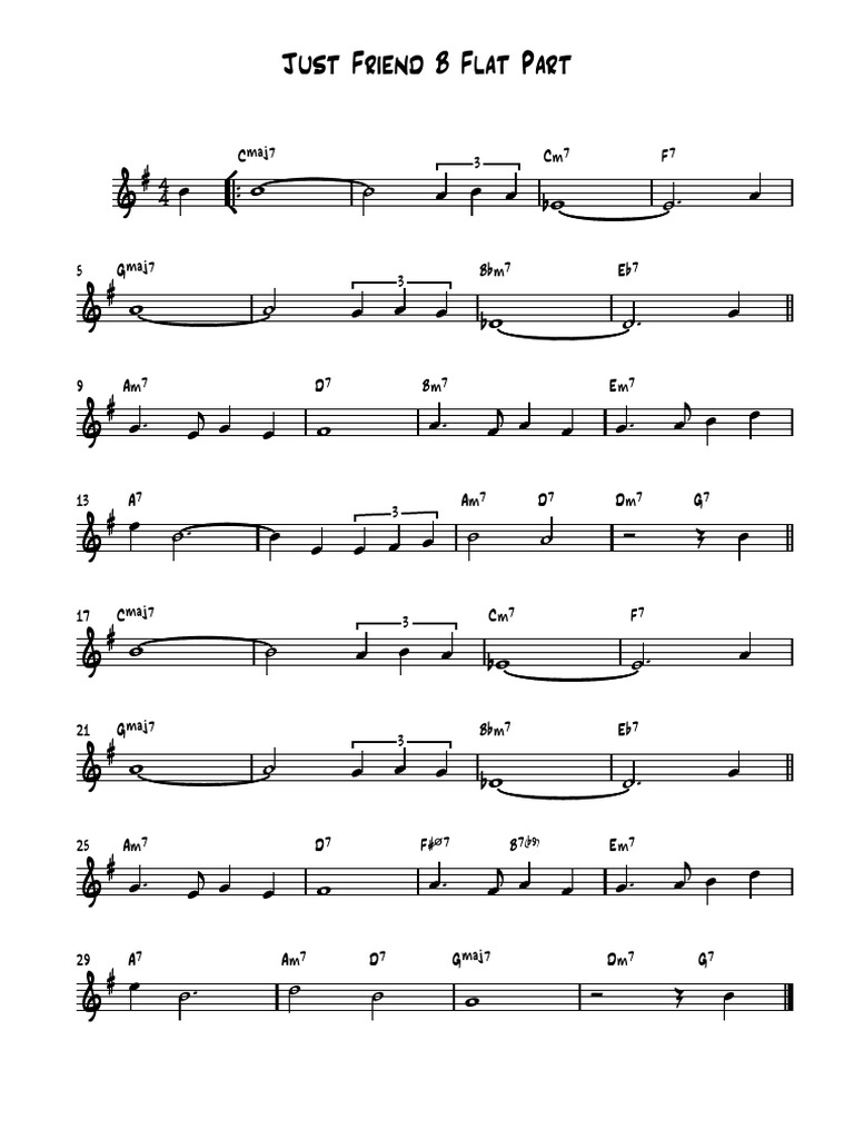 Just Friend B Flat Part | PDF