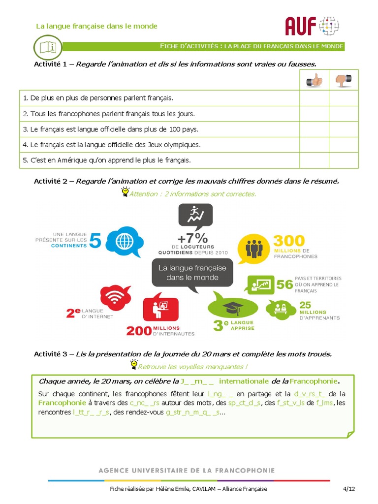 La Francophonie | PDF | Études des langues étrangères