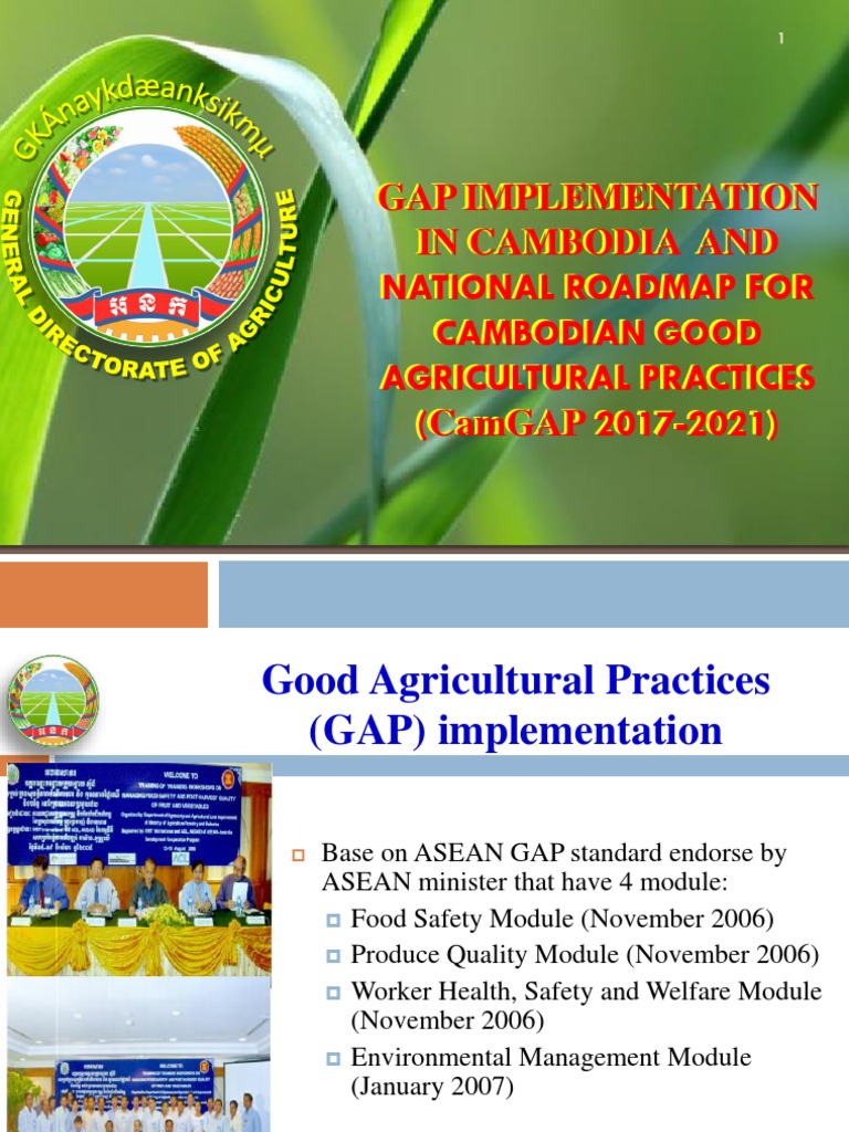 Gap Implementation in Cambodia and National Roadmap For Cambodian Good Agricultural Practices ...
