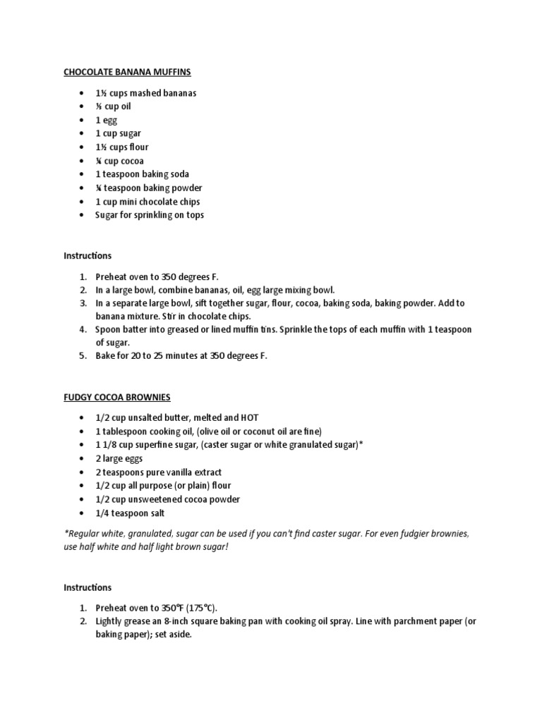 Banana Muffin Recipe PDF Chocolate Teaspoon