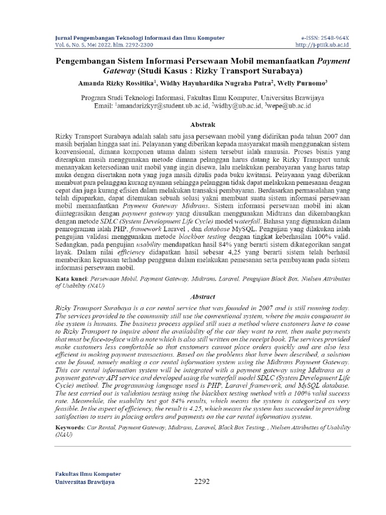 Rossitika, A. R., Putra, W. H. N., & Purnomo, W | PDF