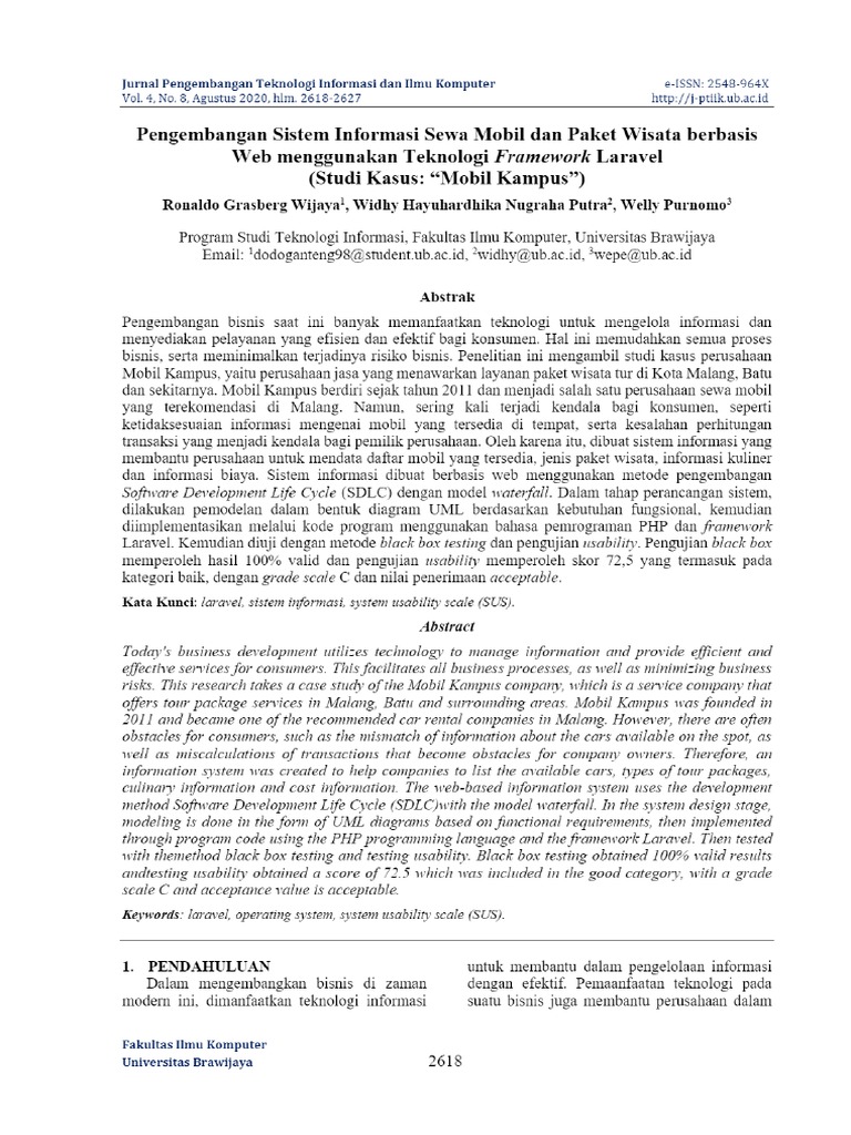 Wijaya R G Putra W H N Purnomo W 2020 Pdf