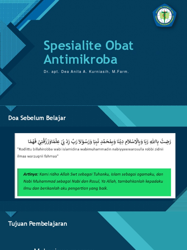 Analisis Spesialite Obat Antimikroba | PDF