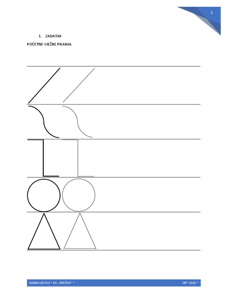 Radni Listovi Za Predškolsku Djecu 1 | PDF