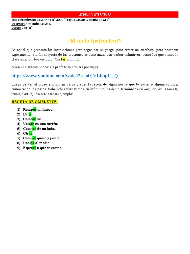 Actividad Texto Instructivo | PDF