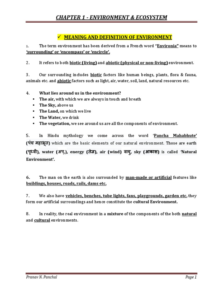 Environment and Ecosystem Overview | PDF | Ecosystem | Natural Environment