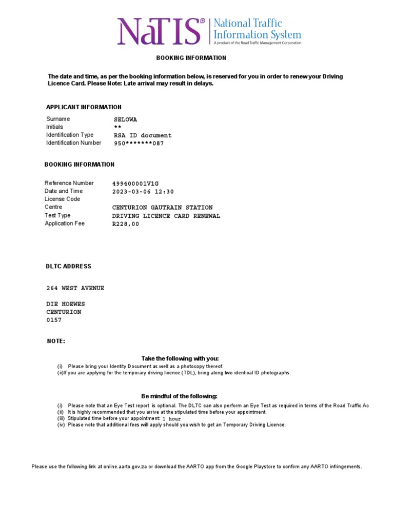 Booking Confirmation | PDF