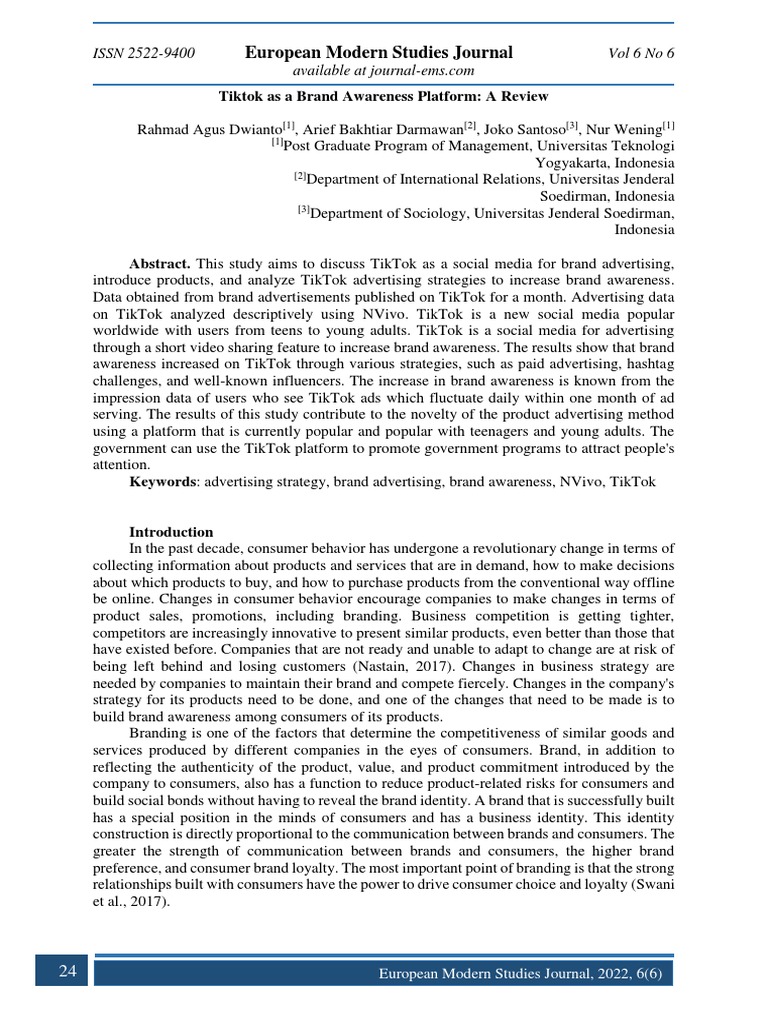 655-Article Text-1258-1-10-20230210 | PDF | Brand | Social Media