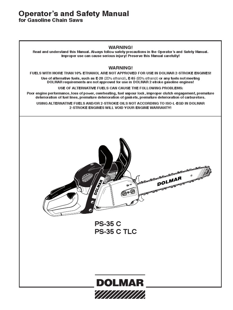PS 35 Manual | PDF | Carburetor | Mechanical Engineering