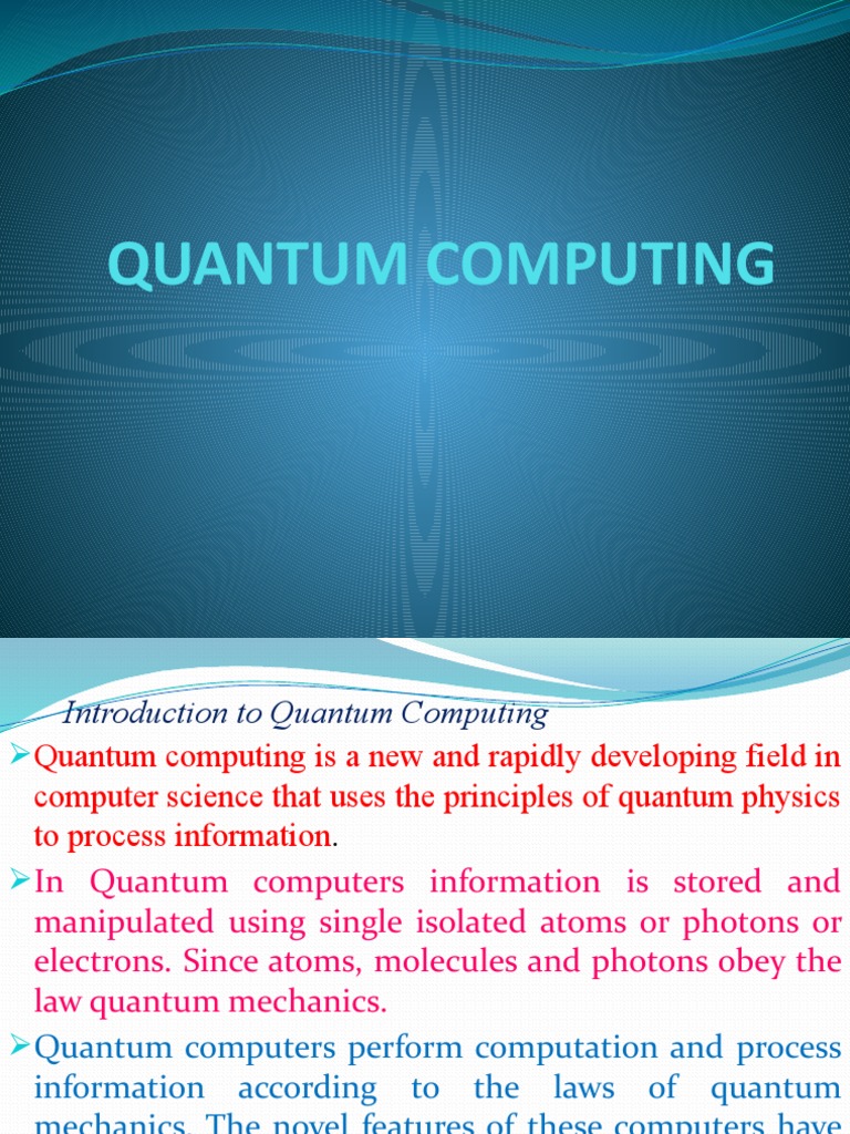 Quantum Computing | PDF | Quantum Mechanics | Energy Level