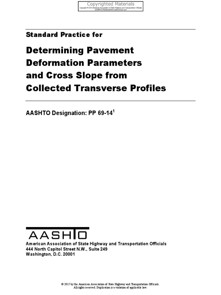 (PP 69-14) Determining Pavement Deformation Parameters and Cross Slope ...