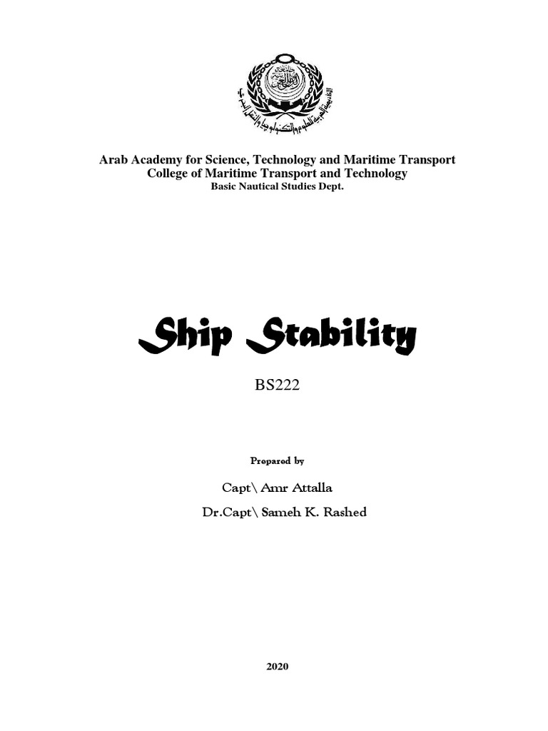 Ship Stability Notes BS222 | PDF | Buoyancy | Mass