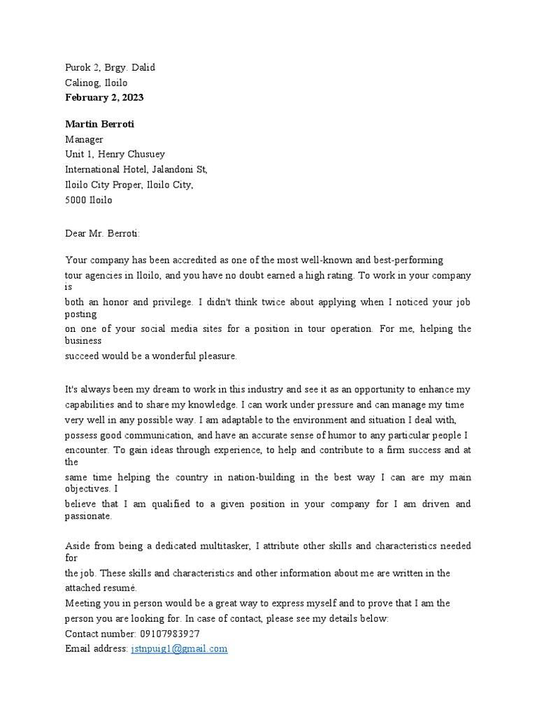 Application Letter & Resume | PDF | Cognition | Psychological Concepts