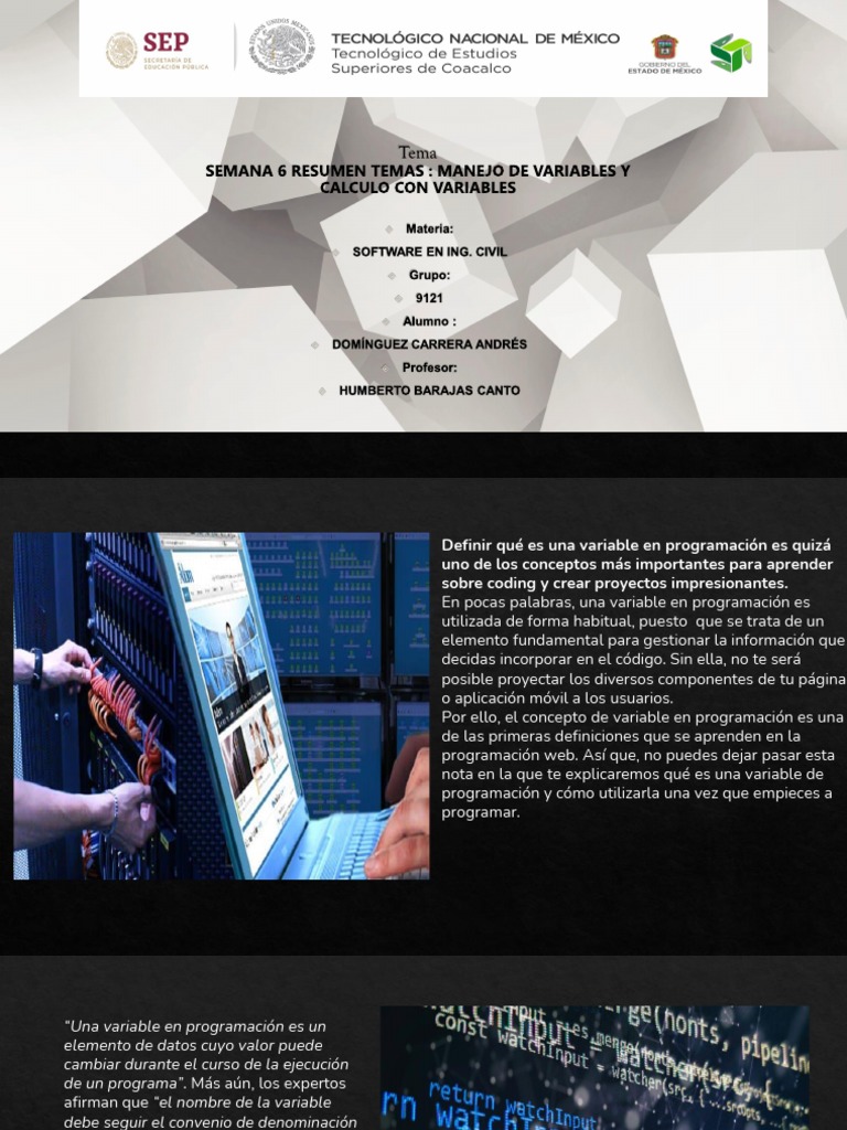 Untitled | PDF | Programación de computadoras | Variable (informática)