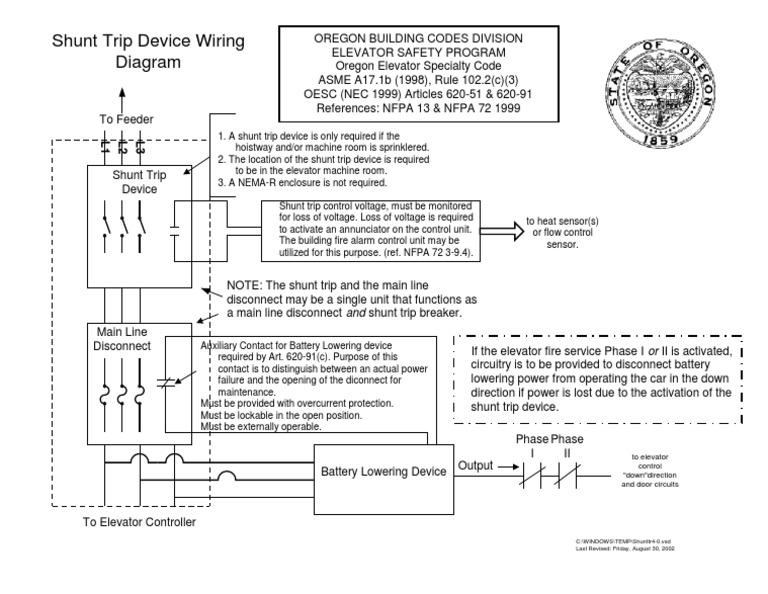 Shunt Trip Wiring | Download Free PDF | Elevator | Power (Physics)