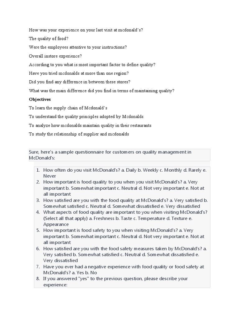 Questionaire | PDF