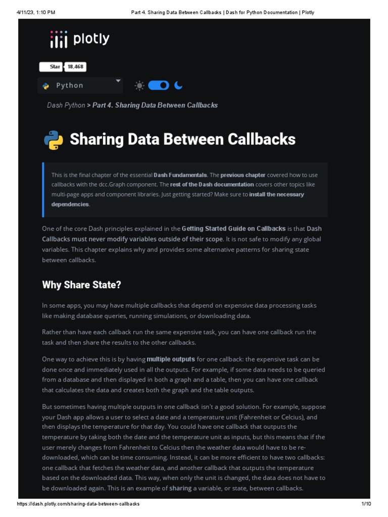 Part 4. Sharing Data Between Callbacks - Dash For Python Documentation - Plotly | PDF | Cache ...