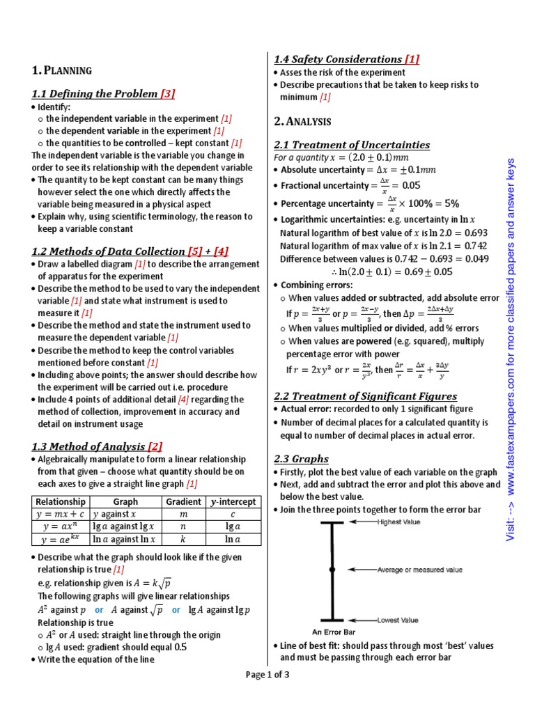 A2 Physics Paper 5 Notes | Download Free PDF | Significant Figures ...