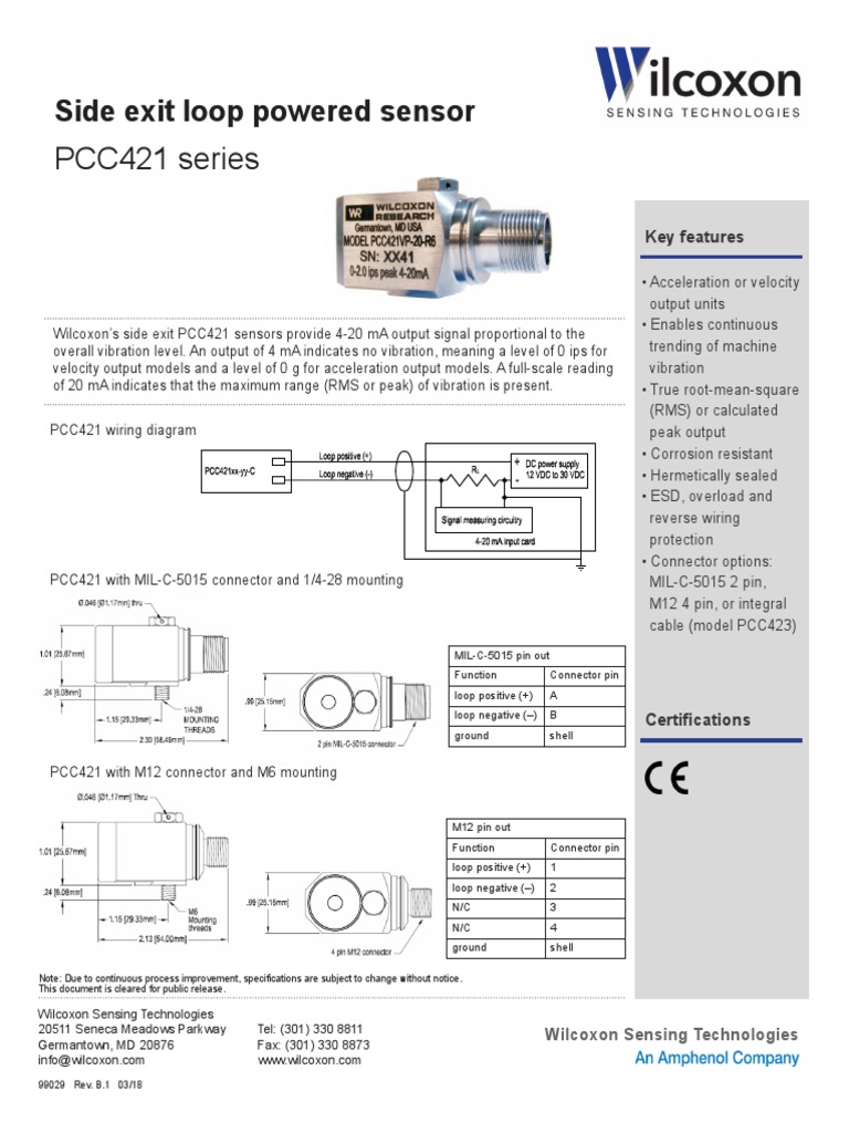 Wilcoxon PCC421 Vibration Sensors Overview | PDF | Electrical Connector ...