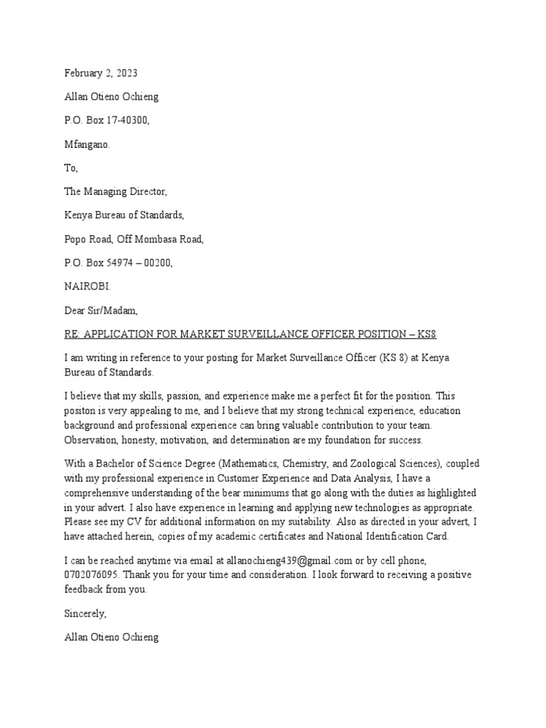 Application Letter | PDF