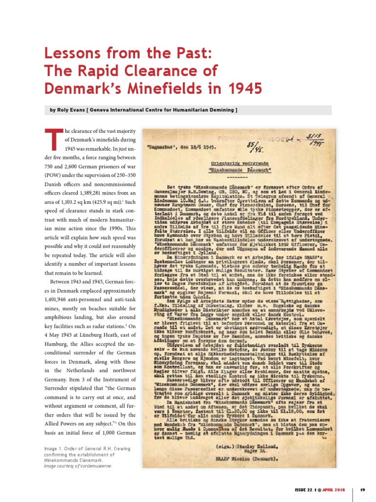 Denmark's 1945 Minefield Clearance Insights | PDF | Land Mine | Hazards