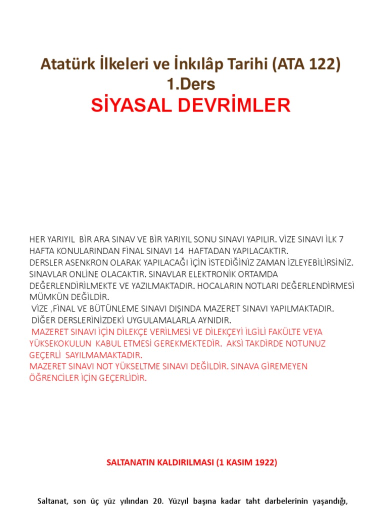 Ata 122 01. Ders | PDF