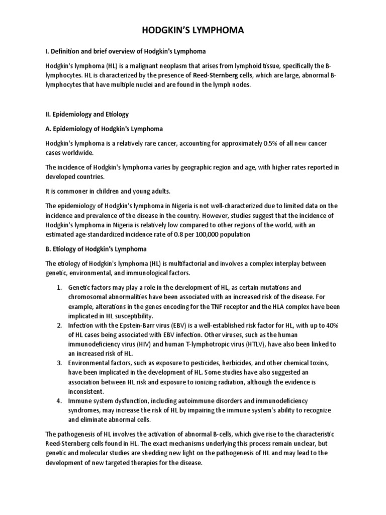 Childhood Malignancies - Hodgkin's Lymphoma | PDF | Lymphoma ...