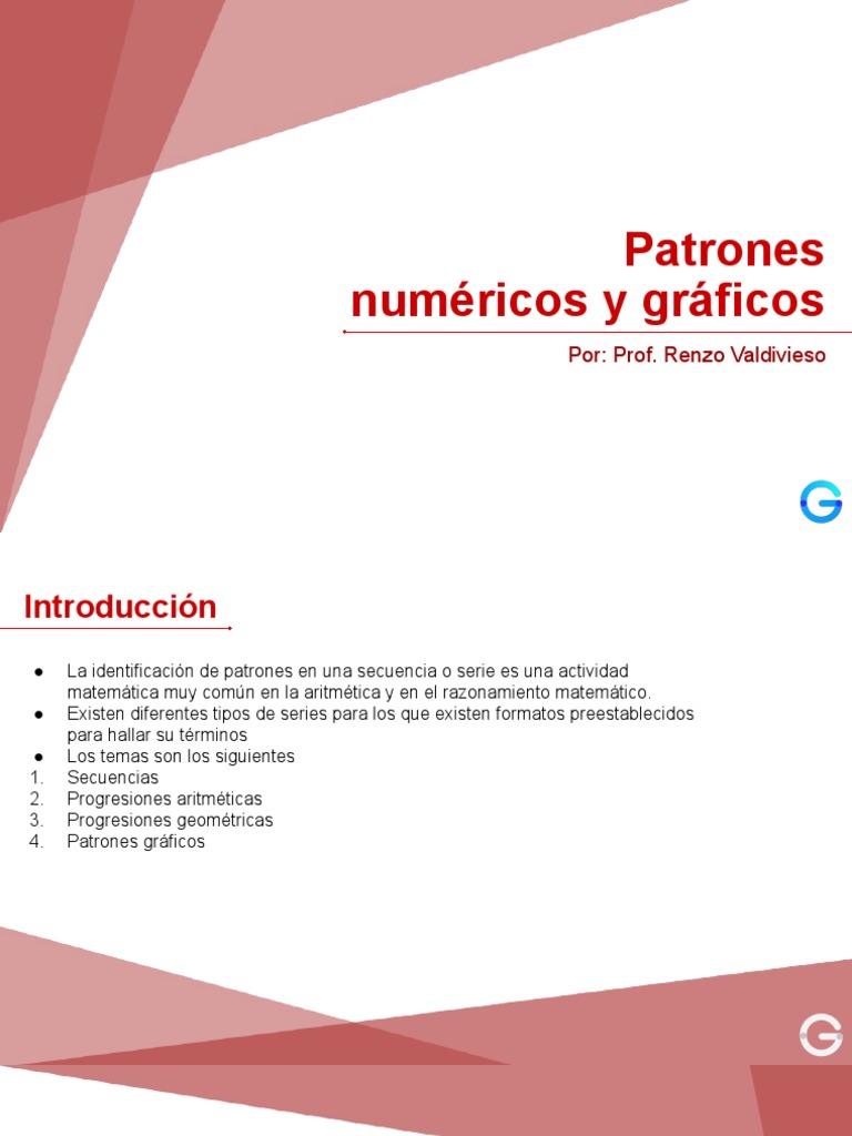 Clase N°1 - Patrones Numéricos y Gráficos - 21 de Marzo | PDF ...