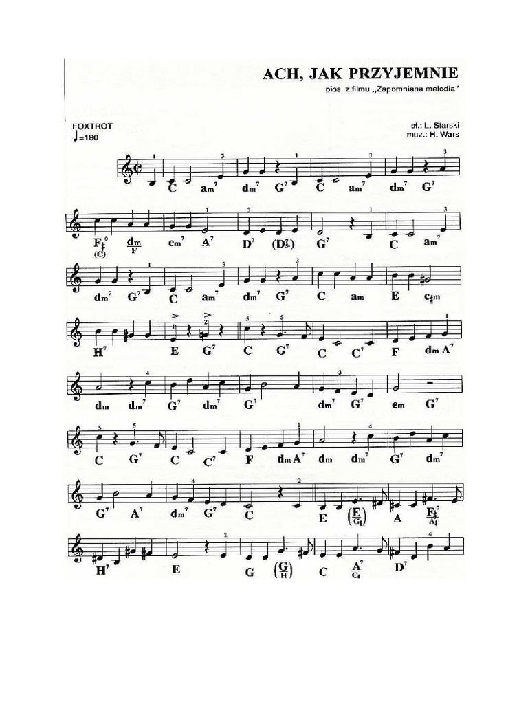 Ach, Jak Przyjemnie - Nuty | PDF