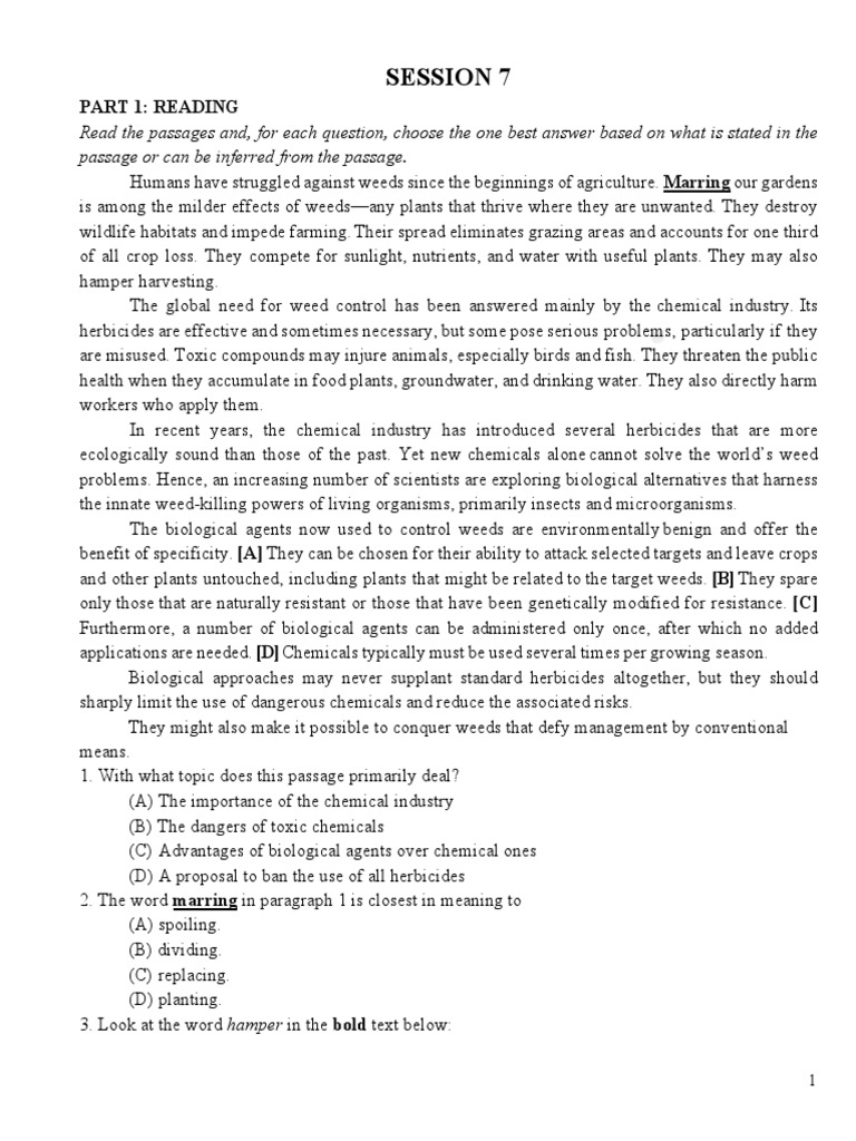 Session 7 | PDF | Herbicide | Weed