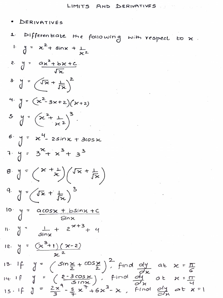 Derivatives Practice Question Part 1 Pdf