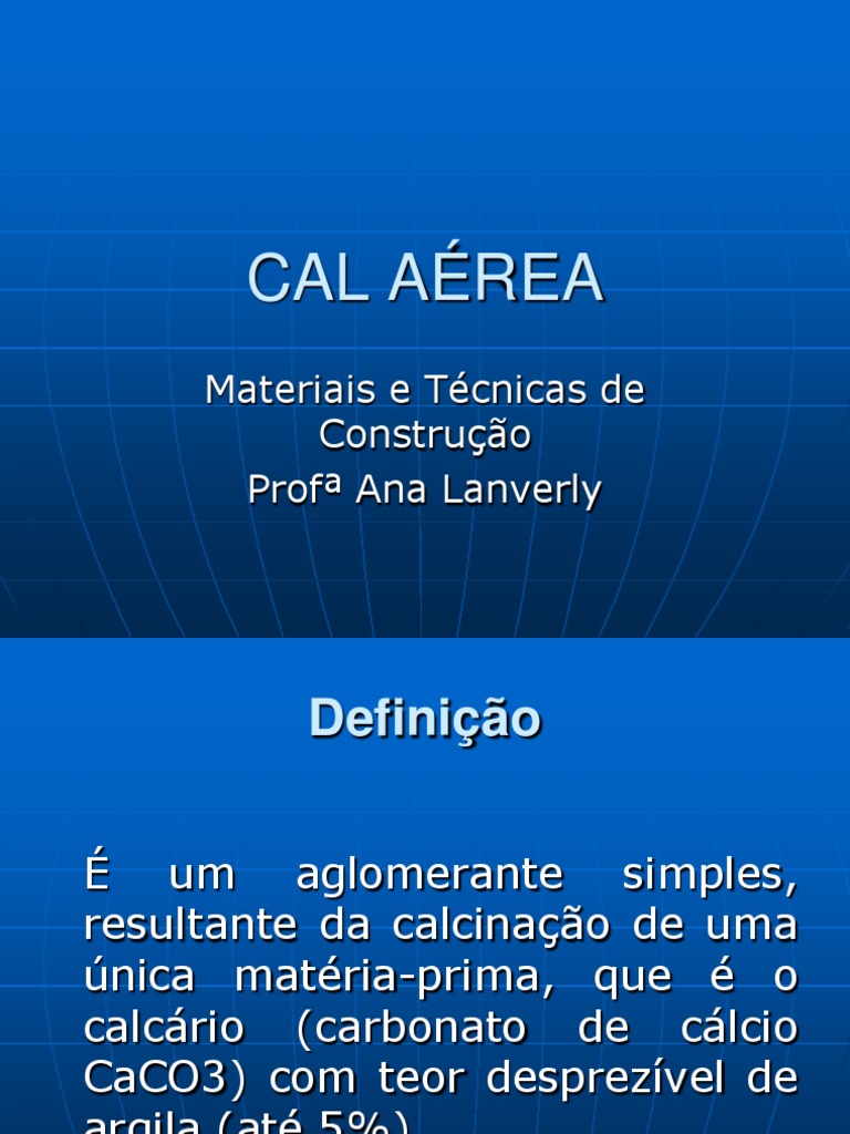Cal Aerea | PDF | Cal (material) | Cálcio