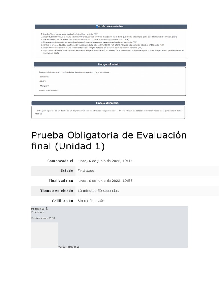 Prueba Obligatoria de Evaluación final | PDF | Mi sql | SQL