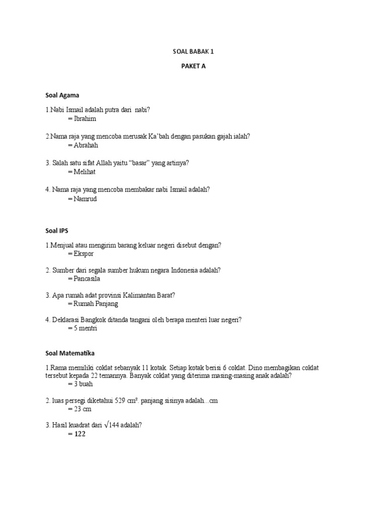 Susunan Soal LCC Babak 1 Dan 2 | PDF