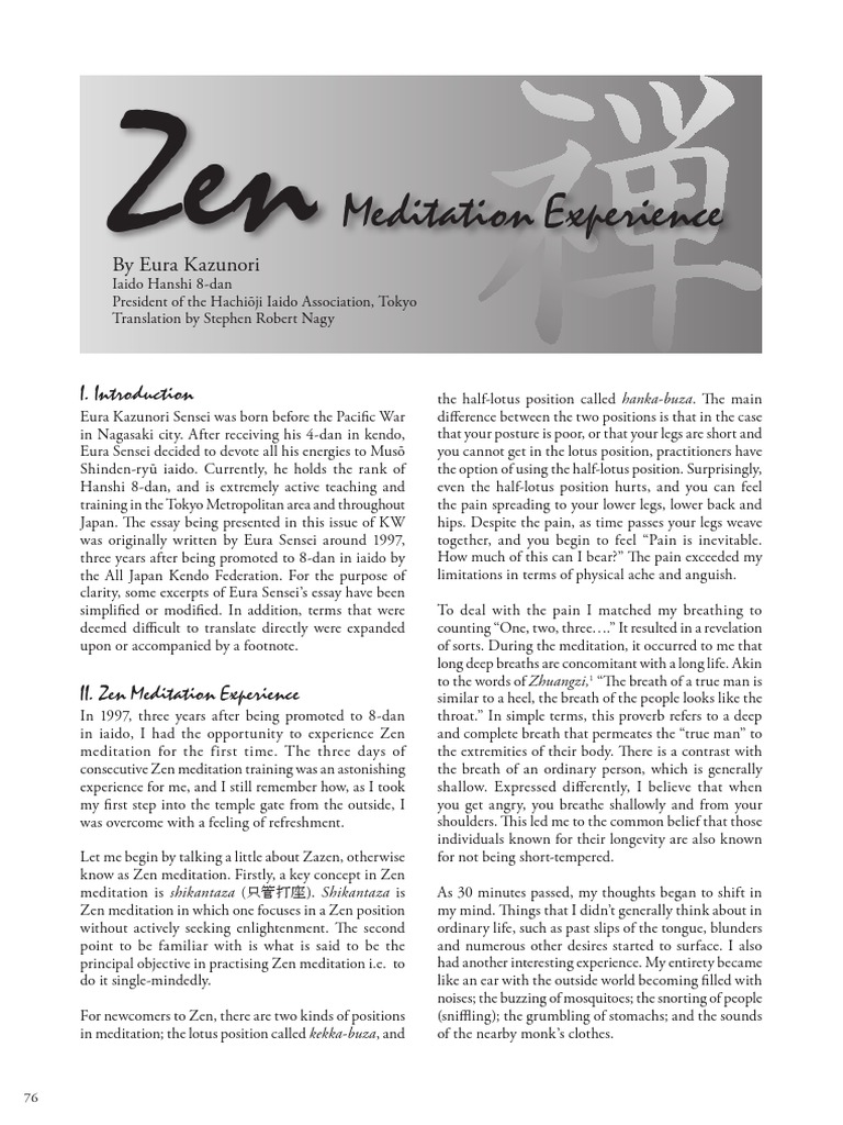 Zen Meditation Insights from Iaido Master | PDF | Zen | Meditation