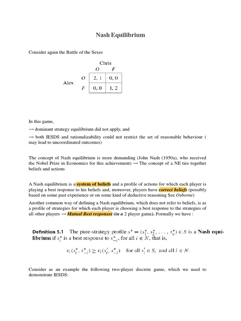 Chap 3 Nash Equilibrium | PDF | Economic Equilibrium | Gaming