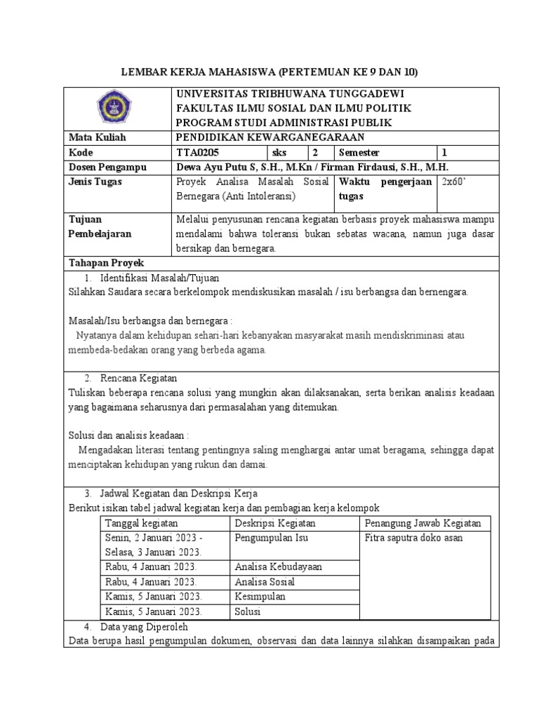 Uas Kewarganegaraan Putra 1. | PDF