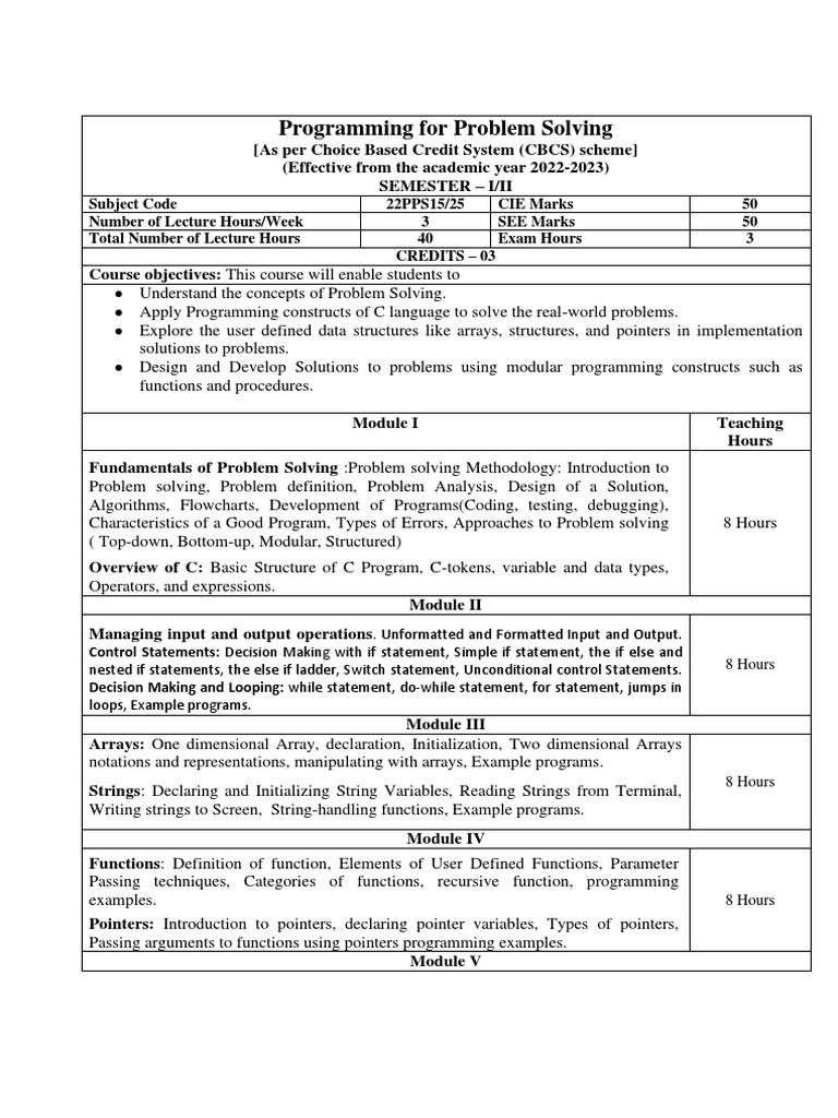 Programming For Problem Solving1' | PDF | Pointer (Computer Programming) | C (Programming Language)