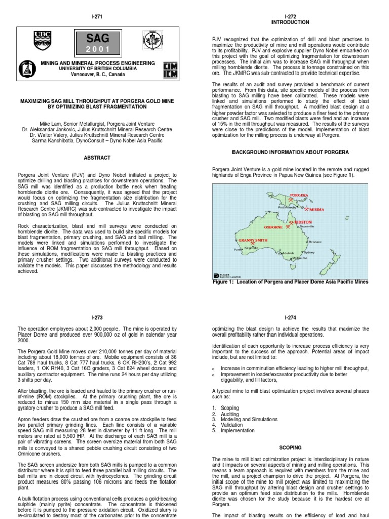 Maximizing SAG Mill Circuit Throughput at Porgera - 20 | PDF | Mill (Grinding) | Mining