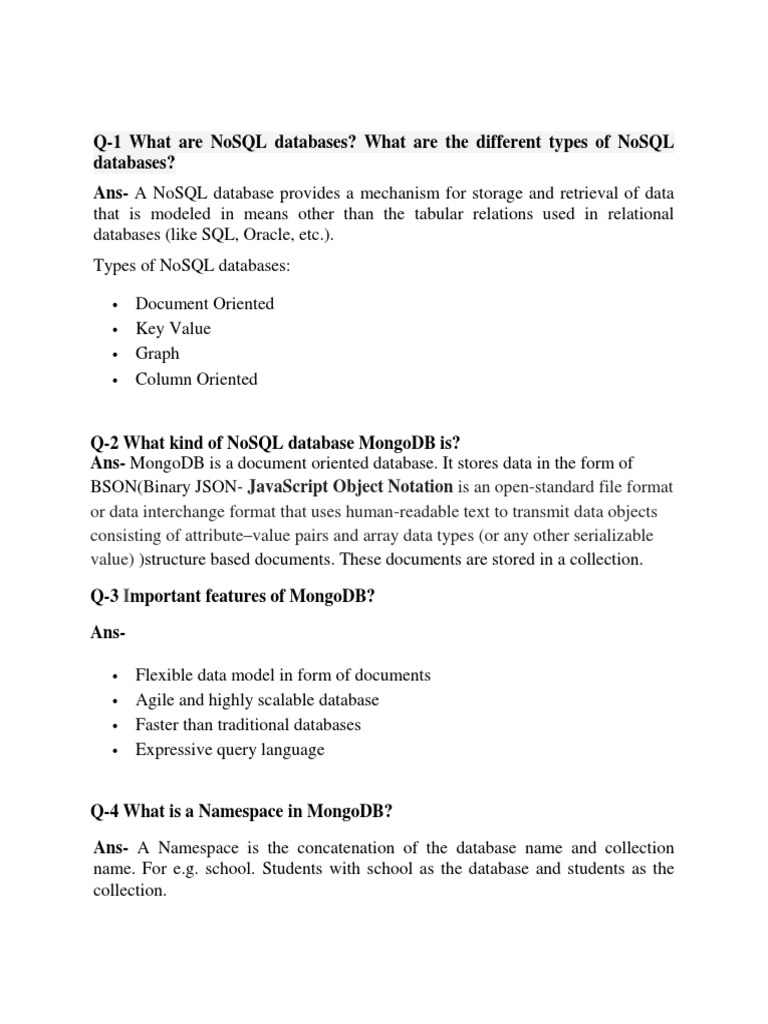DBMS NOSQLMongoDBMCQ | PDF | Mongo Db | No Sql