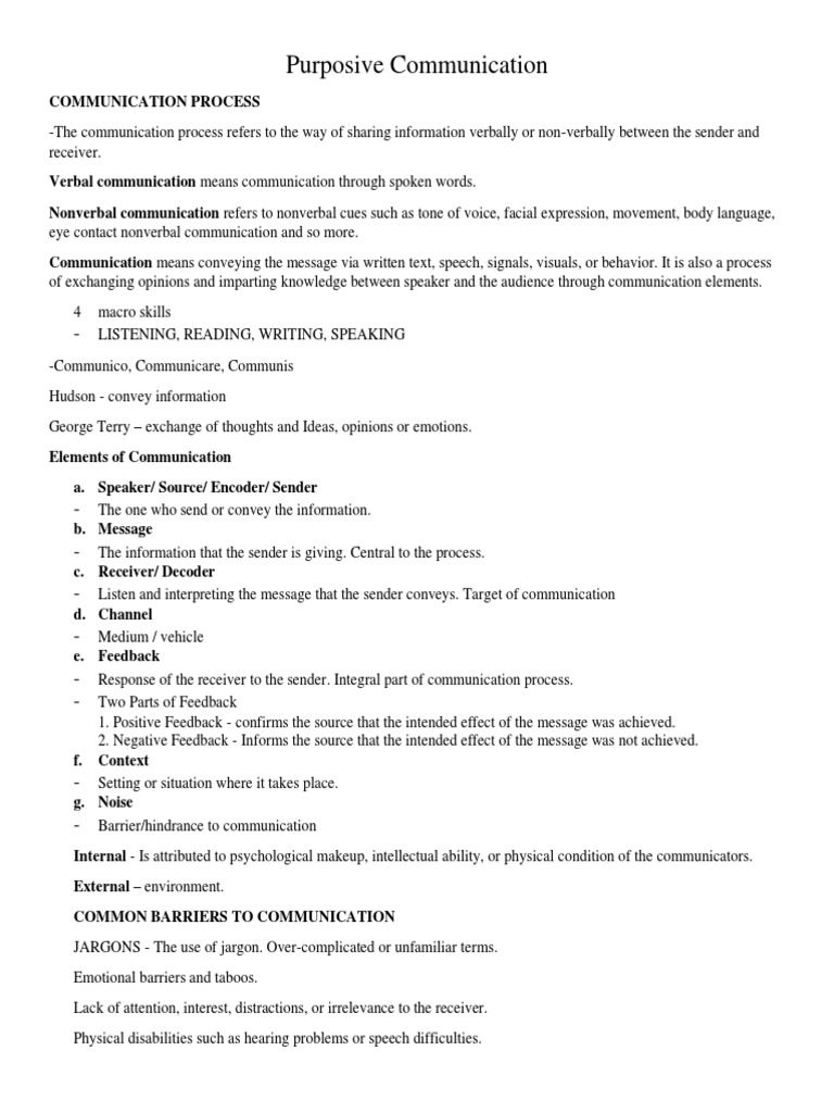 Purposive Communication | PDF | Communication | Cognitive Science