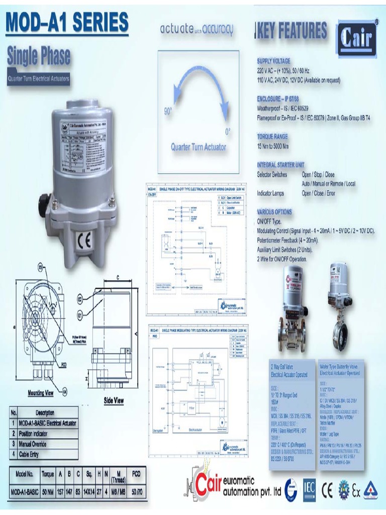 Cair Make MOD A1 ACTUATOR With Butterfly Valve | PDF